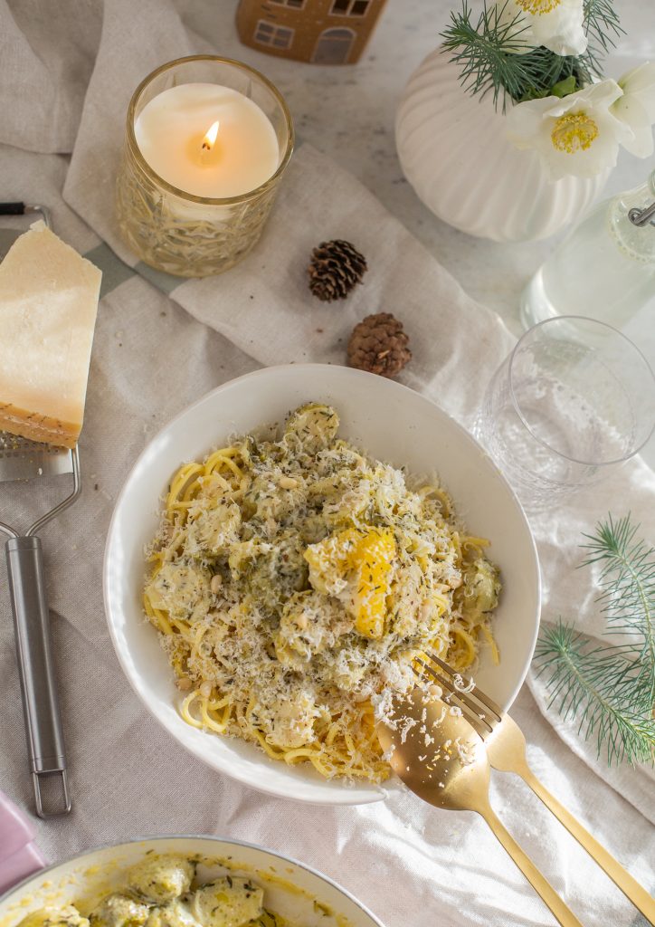 Pasta mit Rosenkohl an köstlich fruchtiger Orangen-Sahne-Sosse mit ...