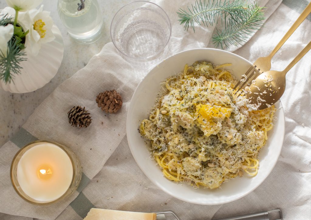 Pasta mit Rosenkohl an köstlich fruchtiger Orangen-Sahne-Sosse mit ...